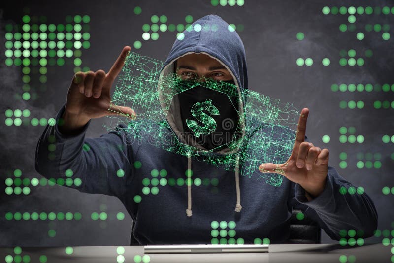 The Hacker Hacking Banking Financial System Stock Photo - Image of ...