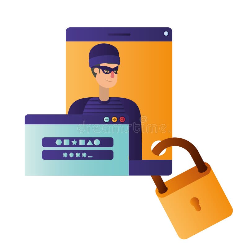 Hacker Stealing Information Avatar Character Stock Vector ...