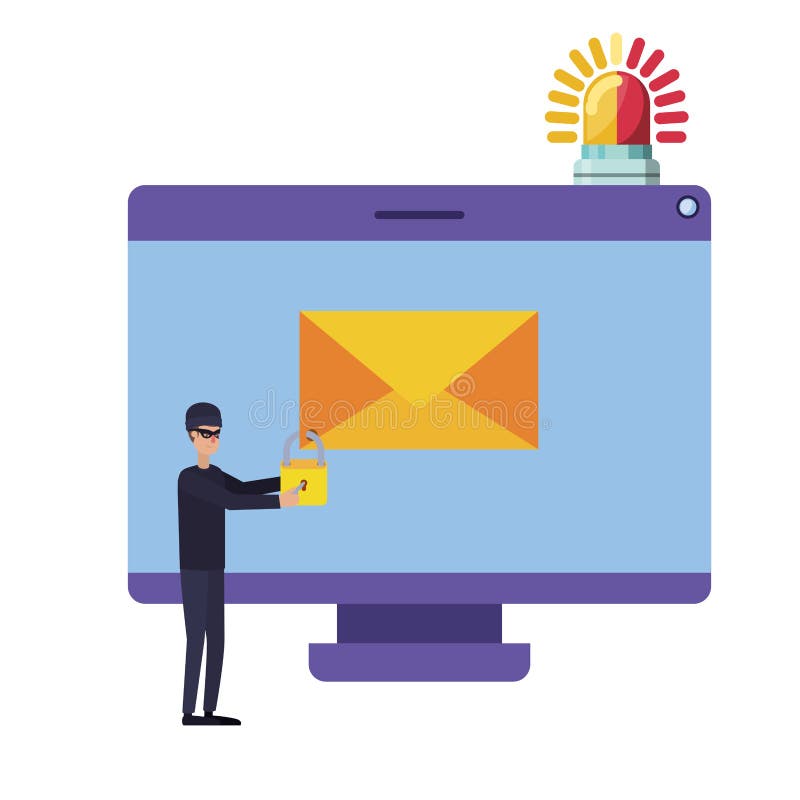 Hacker Stealing Information Avatar Character Stock Vector ...