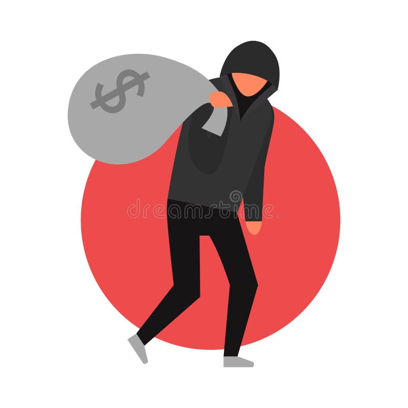 Hacker Stealing Money Composition Stock Vector - Illustration of ...