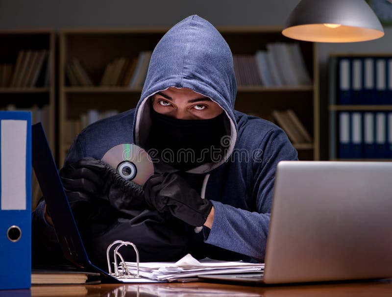 Hacker Stealing Personal Data from Home Computer Stock Image - Image of ...