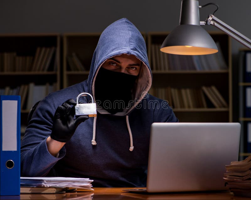 Hacker Stealing Personal Data from Home Computer Stock Photo - Image of ...