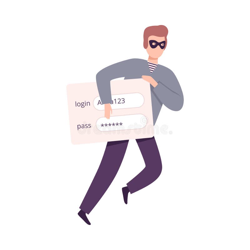 Hacker Stealing Personal Data, Masked Thief Hacked Login and Password ...