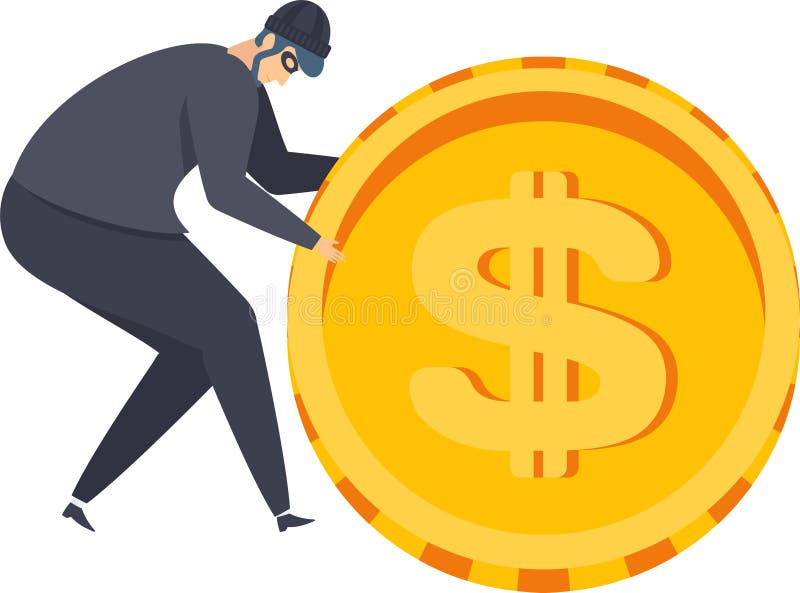 Hacker Steals Money. Cyberattack and Computer Scams Stock Vector ...