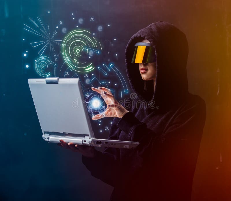 Hacker Steals Personal Data through a Computer Stock Photo - Image of ...