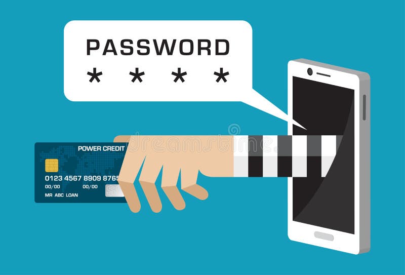 Hacker Stole the Password from Mobile Phone Stock Vector - Illustration ...