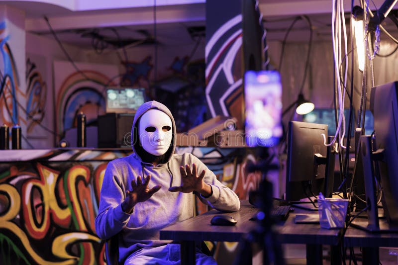 Hacker Streaming Illegal Content Online Stock Photo - Image of planning ...