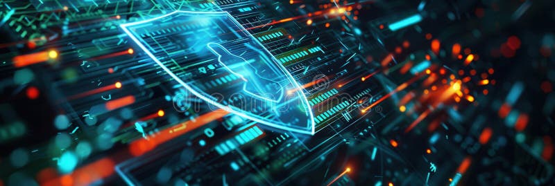 A Hacker is Successfully Penetrating a Digital Shield, Causing ...