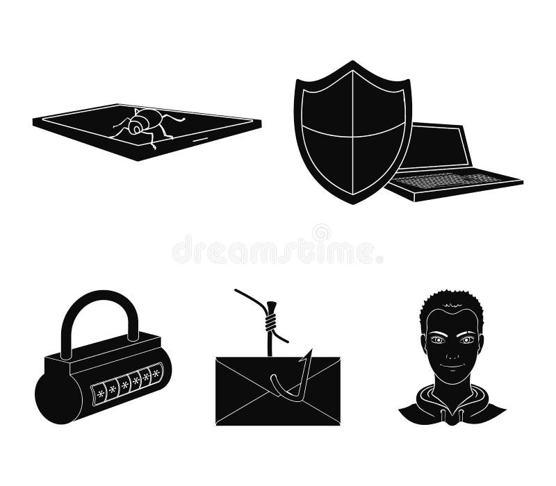 Hacker System Connection Hackers And Hacking Set Collection Icons In Black Style Vector