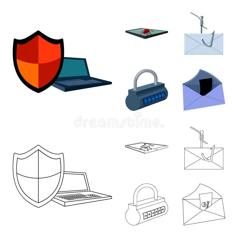 Hacker System Connection Hackers And Hacking Set Collection Icons In Cartoonoutline Style