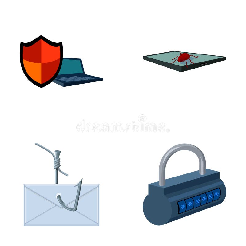 Hacker System Connection Hackers And Hacking Set Collection Icons In Cartoon Style Vector