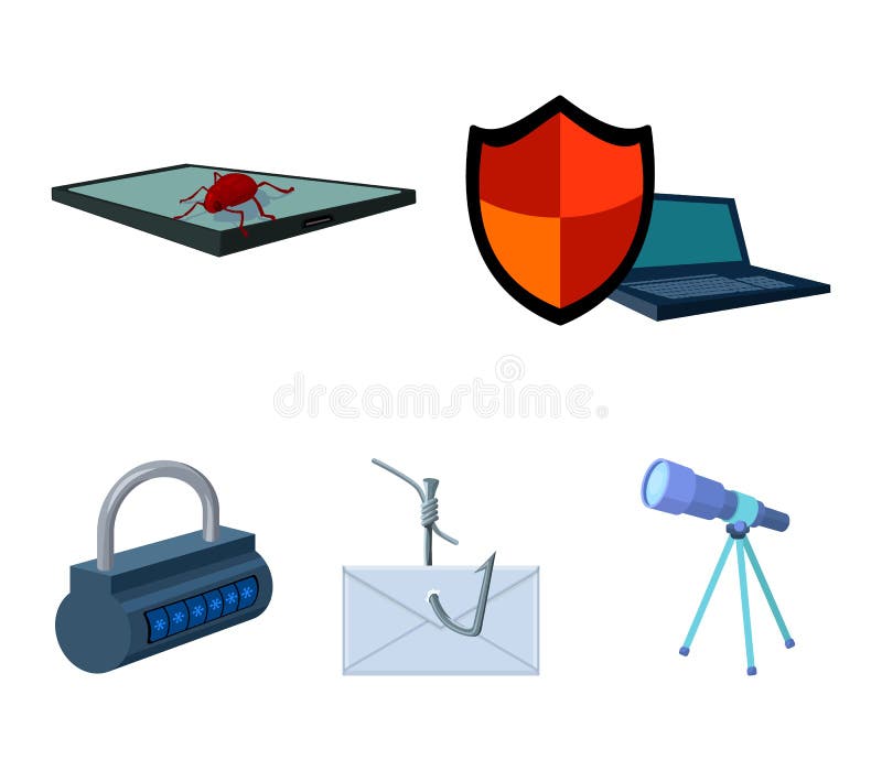 Hacker System Connection Hackers And Hacking Set Collection Icons In Cartoon Style Vector