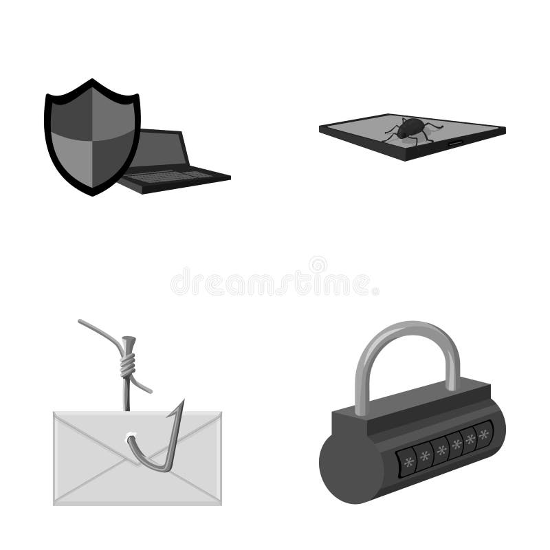 Hacker System Connection Hackers And Hacking Set Collection Icons In Monochrome Style Vector