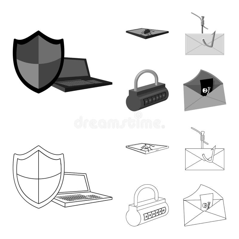 Hacker System Connection Hackers And Hacking Set Collection Icons In Outlinemonochrome Style