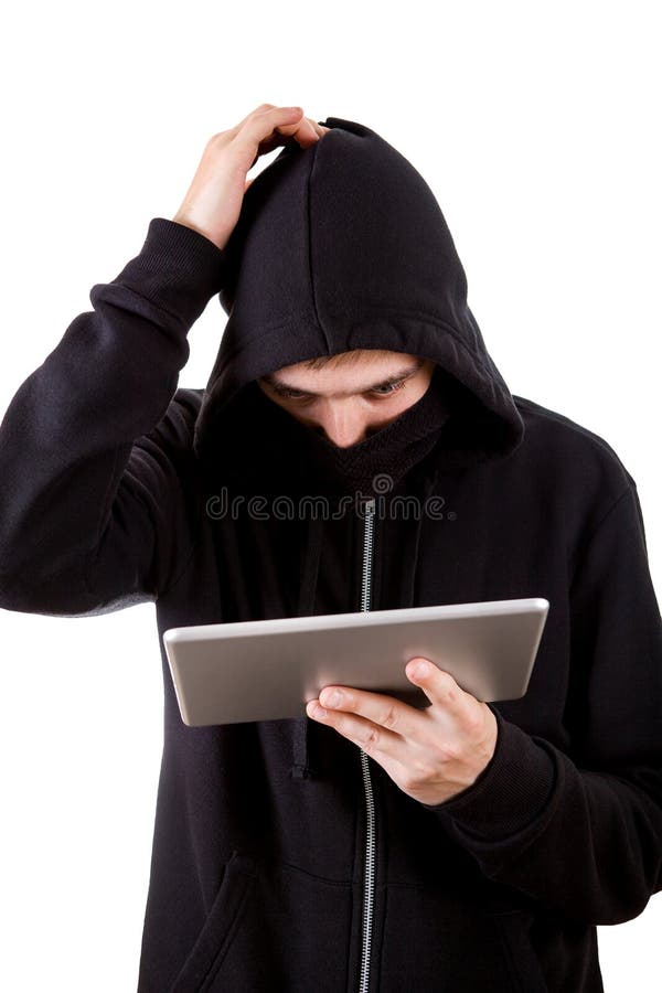 Confused Hacker in Business Suit Stock Photo - Image of intruder ...