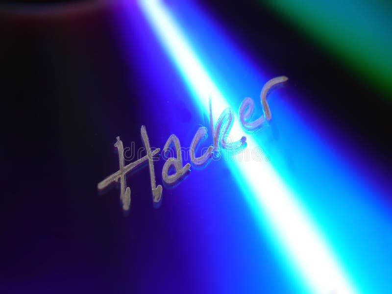 Hacker text on CD stock illustration. Illustration of colors - 13645763