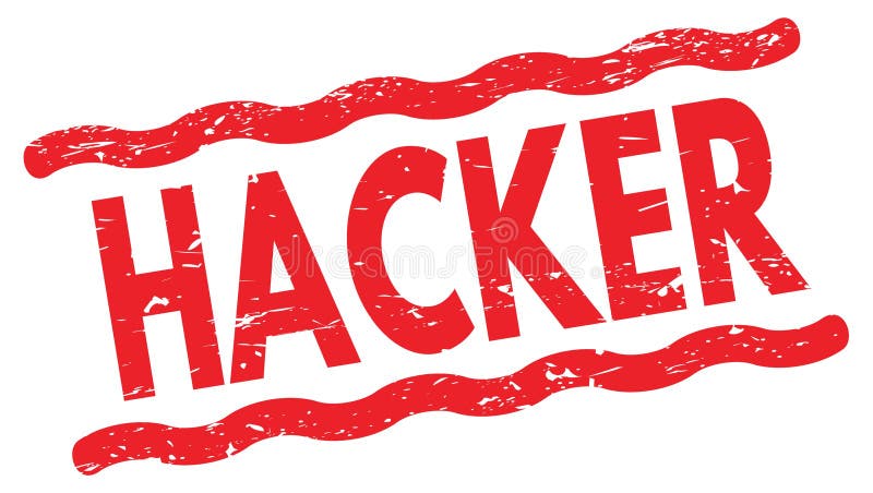 HACKER Text on Red Lines Stamp Sign Stock Illustration - Illustration ...