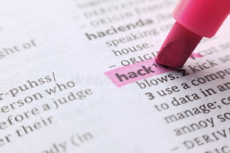 Hacker Text Written on Dictionary, Highlighter with Marker Stock Photo ...