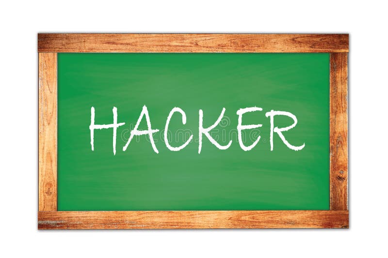 HACKER Text Written on Green School Board Stock Illustration ...