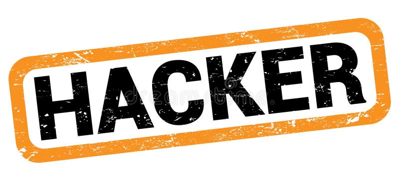 HACKER Text Written on Orange-black Rectangle Stamp Stock Illustration ...