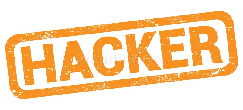 HACKER Text Written on Orange Rectangle Stamp Stock Illustration ...