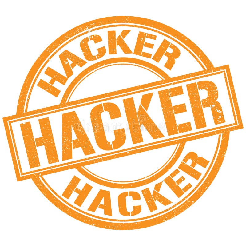 HACKER Text Written on Orange Stamp Sign Stock Illustration ...