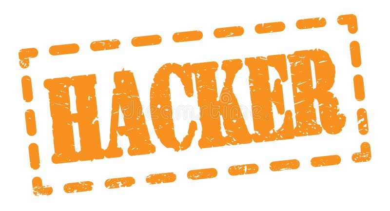 HACKER Text Written on Orange Stamp Sign Stock Illustration ...