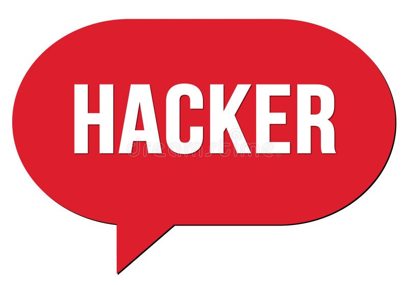 HACKER Text Written in a Red Speech Bubble Stock Illustration ...