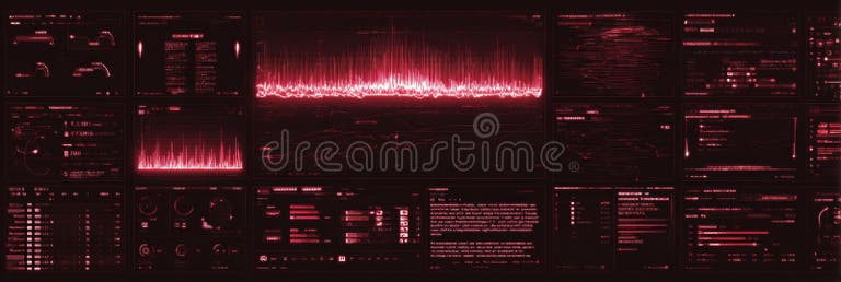 Hacker-themed Interface with Neon Alert Overlay and Glitch Effects ...