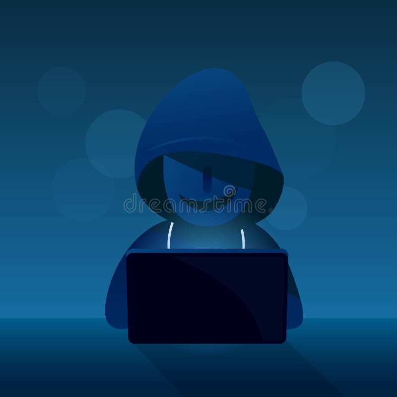Hacker Thief Sit with Computer for Hacking Stock Illustration ... Hacker Thief Sit with Computer for Hacking Stock Illustration ...