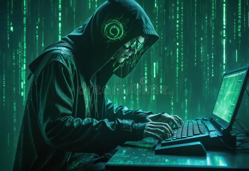 Hacker To Be Used As a Profile Cover Photo Stock Illustration ...