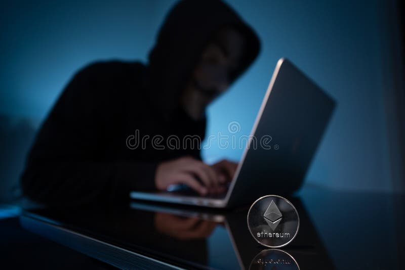 Hacker Try To Hack Ethereum Blockchain System Editorial Photography ...