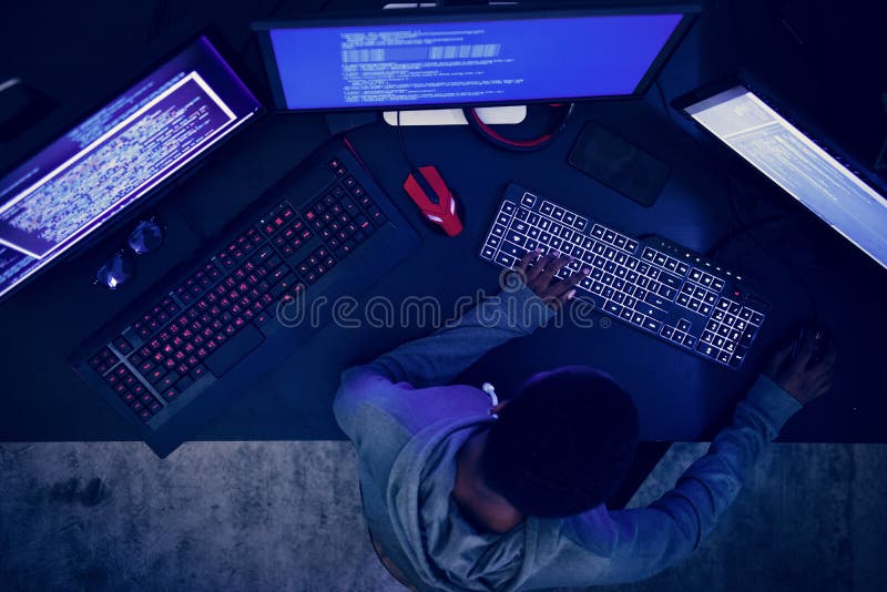 Hacker Trying To Hack in To Computer Network with Warning Screenshot ...