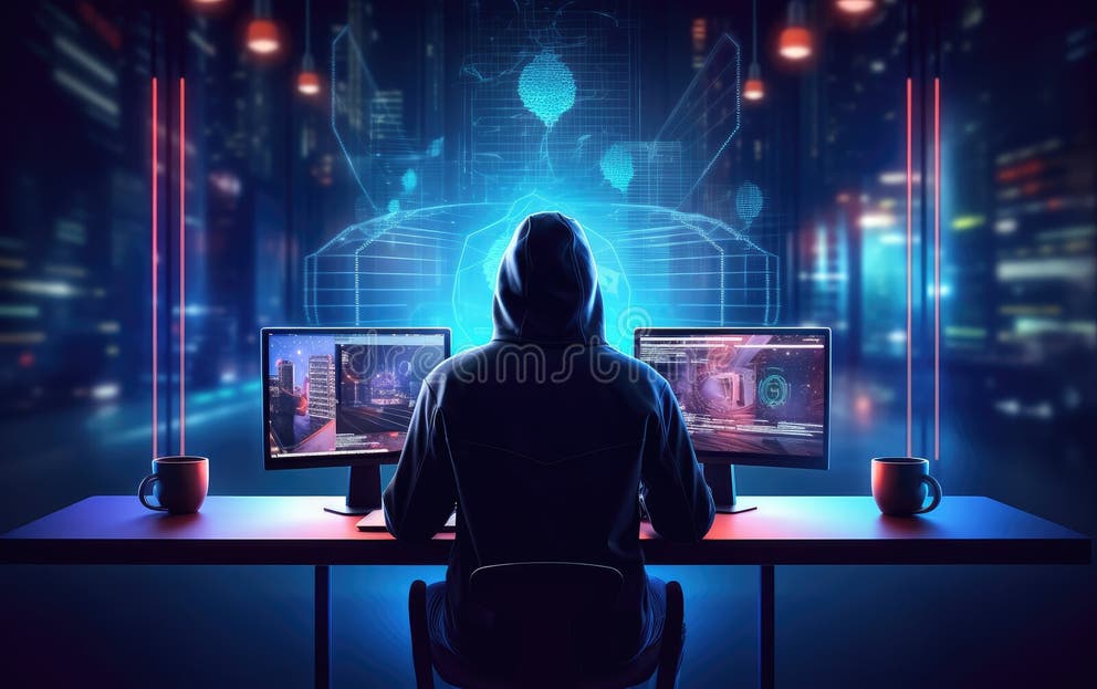 A Hacker Types a Digital Code on a Laptop Keyboard To Infiltrate the ...