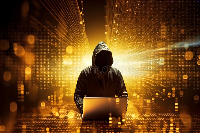 Hacker Typing Computer Concept Of Cybercrime Cyberattack Dark Web