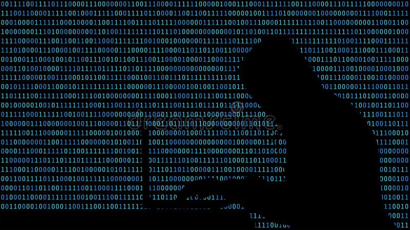 Hacker Typing On A Laptop With 01 Or Binary Numbers On The Computer