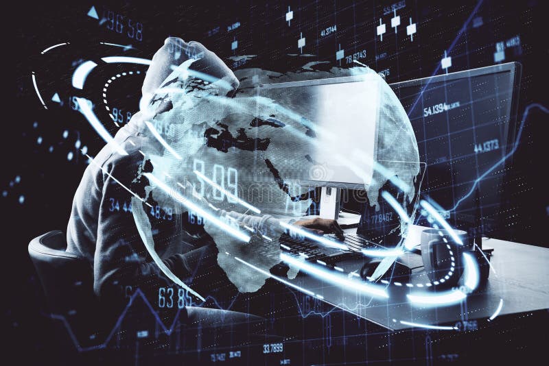 Hacker using computer stock photo. Image of global, creative - 175805898