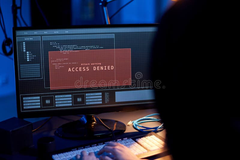 Hacker Using Computer Virus for Cyber Attack Stock Photo - Image of ...
