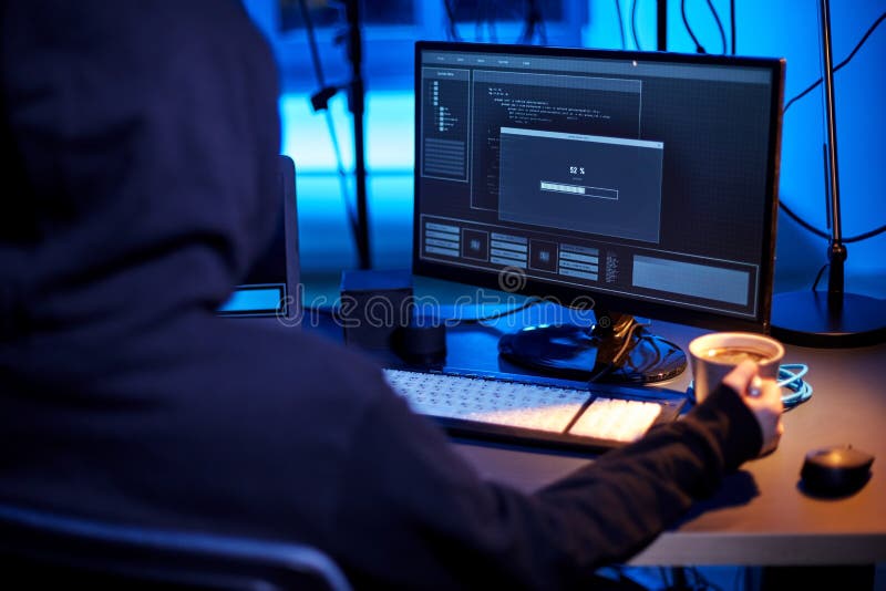 Hacker Using Computer Virus for Cyber Attack Stock Image - Image of ...