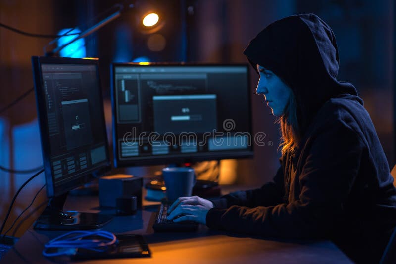 Hacker Using Computer Virus For Cyber Attack Stock Image Image Of Dark Encrypting 255397745