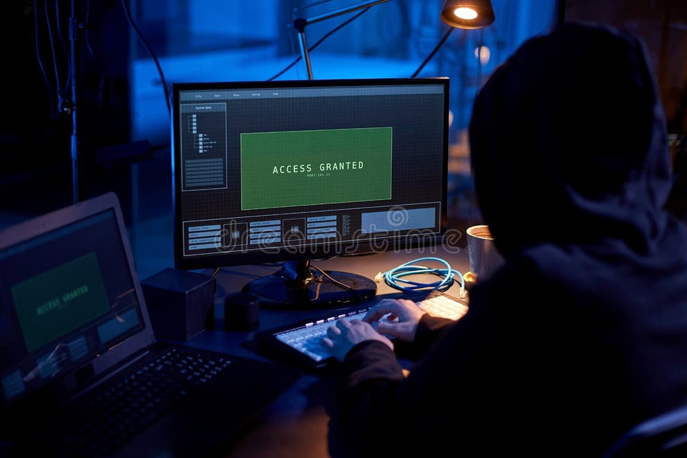 Hacker Using Computer Virus for Cyber Attack Stock Image - Image of ...