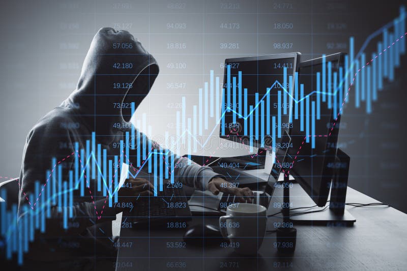 Glowing Candlestick Forex Chart with Index on Blurry City Backdrop. Trade, Stock and Finance ...
