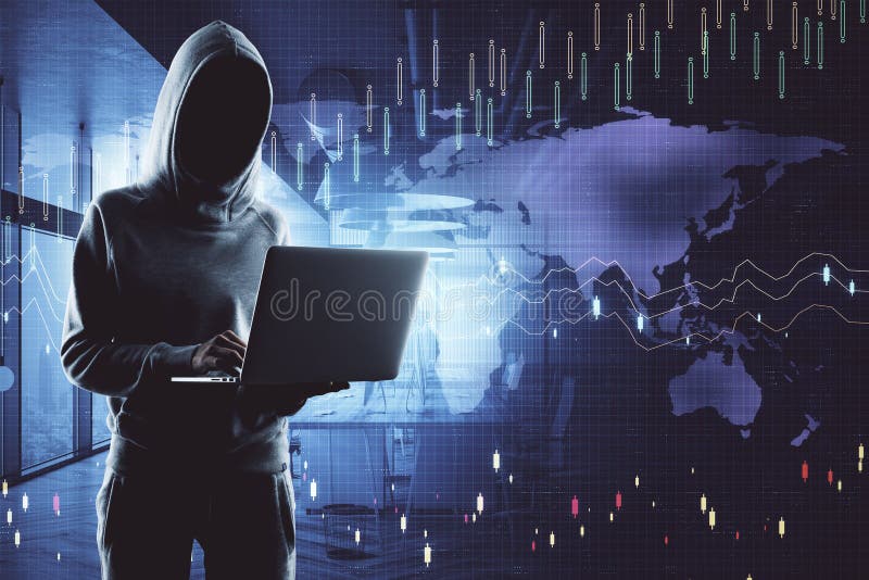 Hacker Using Digital Business Interface Stock Illustration ...