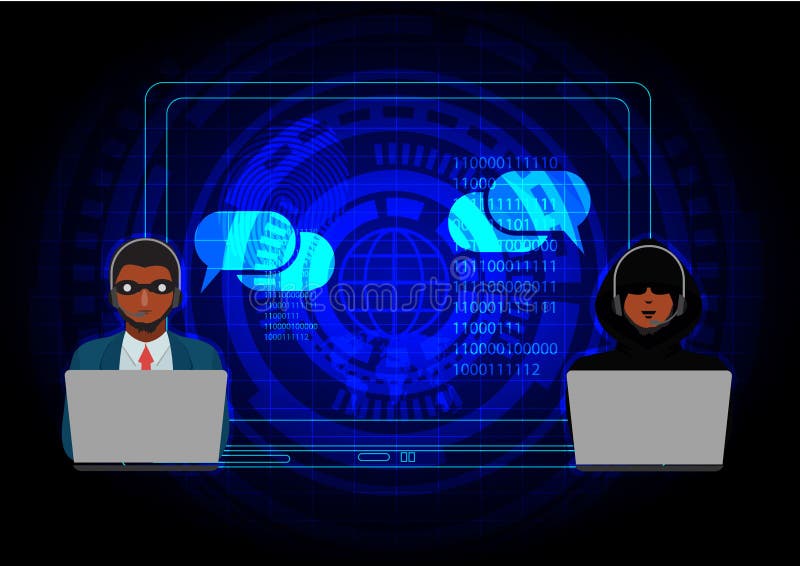 Hacker Using The Internet Hacked Abstract Computer Serverillustrator