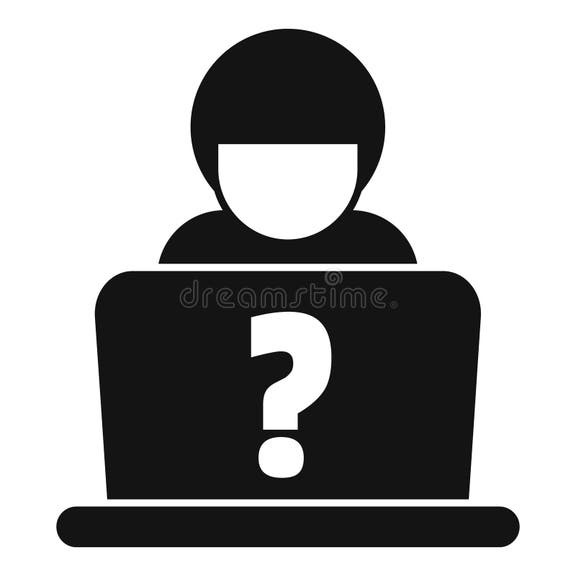 Hacker Using Laptop with Question Mark Icon Stock Vector - Illustration ...
