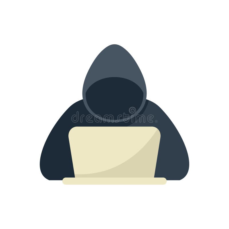 Hacker Using Laptop Wearing Hoodie with Faceless Avatar Stock ...