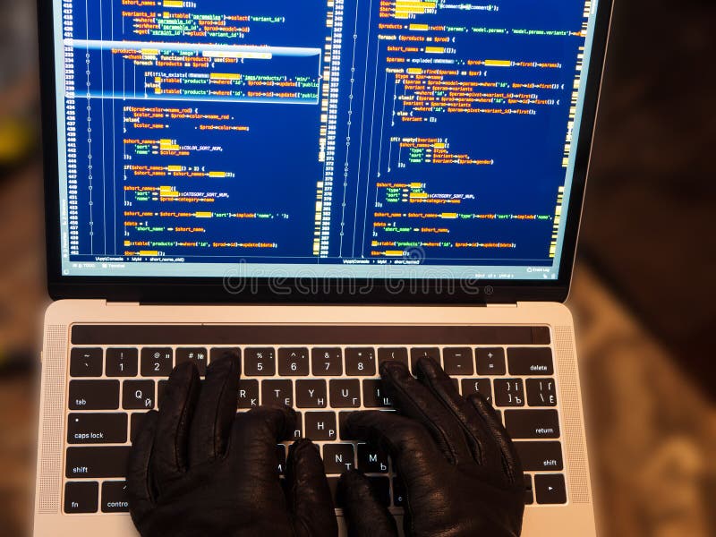 Hacker Using Malicious Code Or Virus Program For Anonymous Cyber Attack