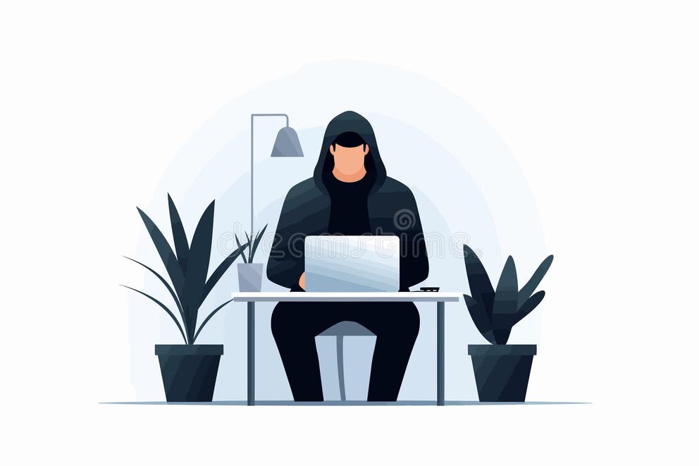 Hacker Vector Flat Minimalistic Asset Isolated Illustration Stock ...