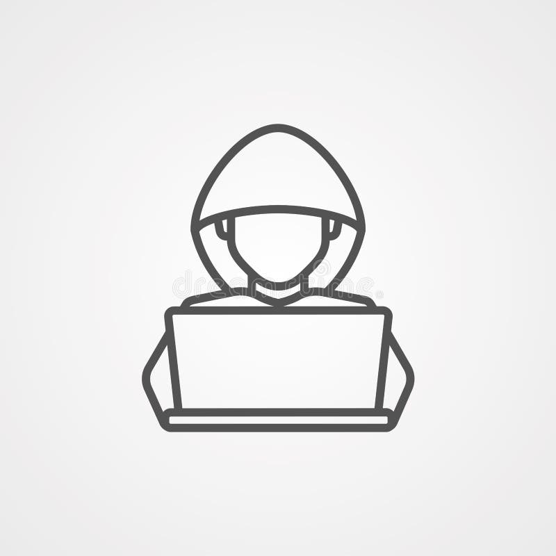 Hacker Icon On White Background. Flat Style Sign. Anonymous Spy Icon ...
