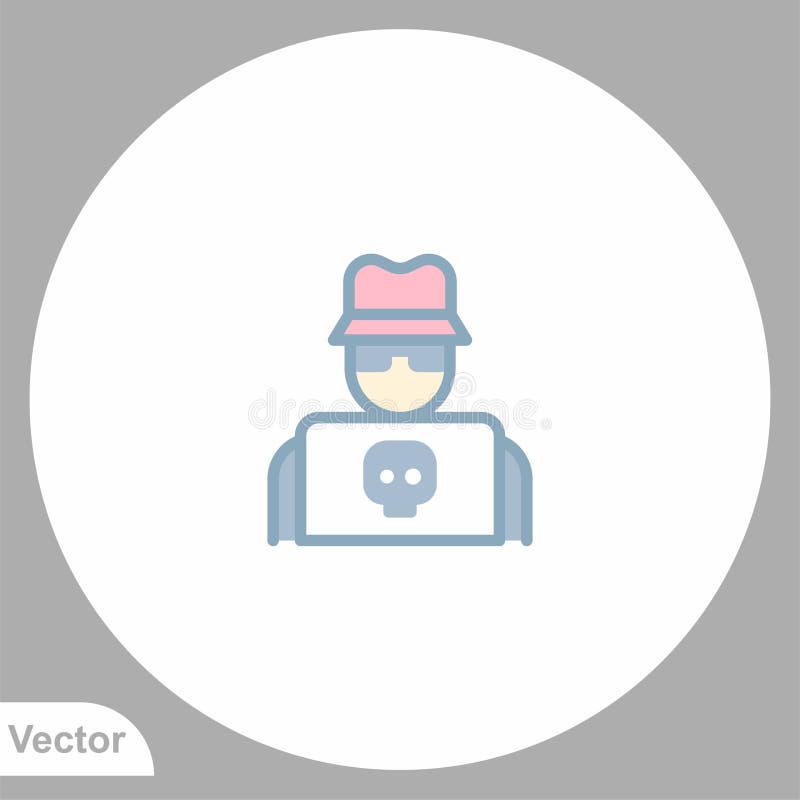 Hacker Vector Icon Sign Symbol Stock Vector - Illustration of concept ...